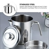 WEUVEB Round Cooking Oil Storage Can 1 Set 13 5X12 5X16Cm In Stainless ...