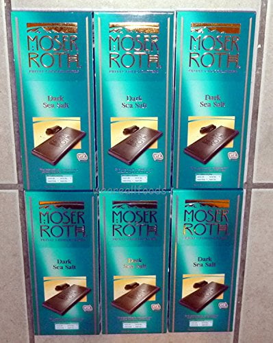 Moser Roth Dark Chocolate/Sea Salt Chocolate Bars, (6) Pack, Germany ...