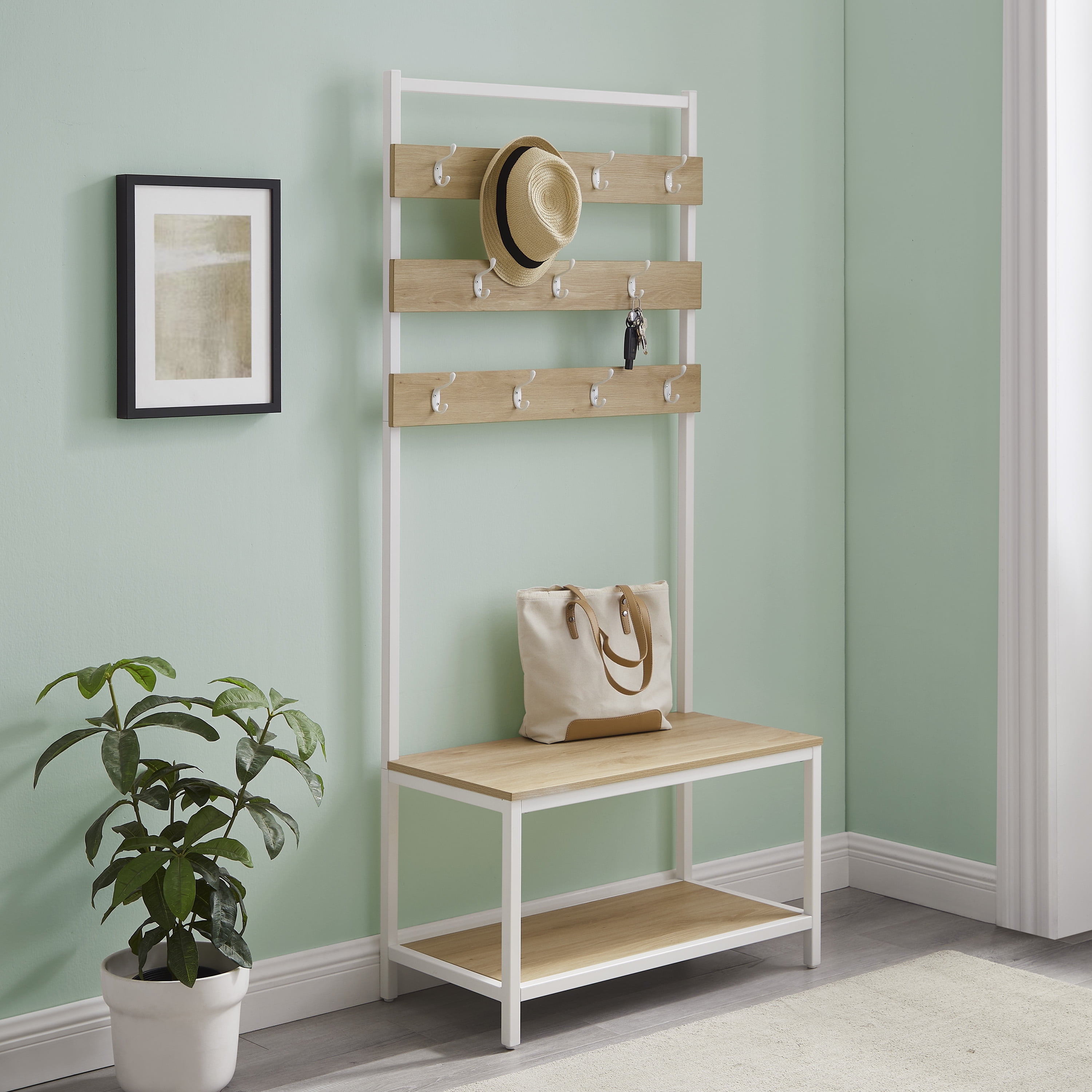 Linon Haring Hall Tree, White - Walmart.com