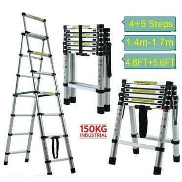 Zimtown Aluminum 12.5FT Platform Scaffold Ladder, 7 in 1 Extendable ...