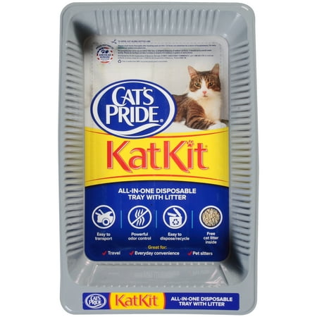 Cats Pride Katkit Litter Tray (12" x 19" x 3.5") - Filled with free ...