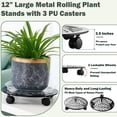 5-Pack 12 Inch Round Heavy-Duty Metal Wheeled Plant Caddy with PU ...