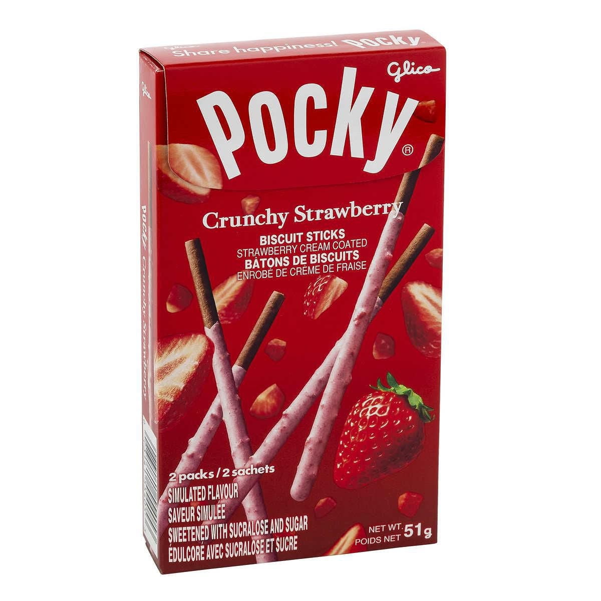 Click here for Glico Pocky Crunchy Strawberry Biscuit Sticks 51g prices