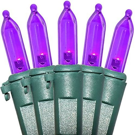 LED Christmas Lights, 100 LED Purple String Lights Set for Halloween 26 ...