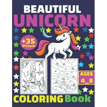 Unicorn Coloring Book: Large Magical Adorable Unicorn Fantasy Coloring ...