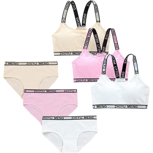 FYBTOF Girlsu2019 Training Bra Set - 6PCS Girls Cotton Training ...