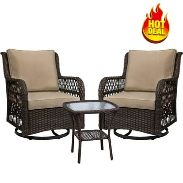 Best Choice Products 3-Piece Patio Wicker Bistro Furniture Set w/ 2 ...