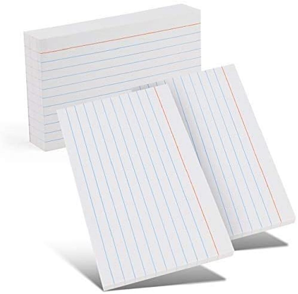Emraw Ruled White Index Cards 3 x 5 Inch Plain Back Cards - 2400 Cards ...