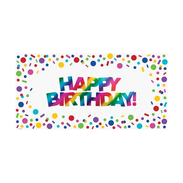 Metallic Rainbow Large Happy Birthday Banner - Walmart.com - Walmart.com