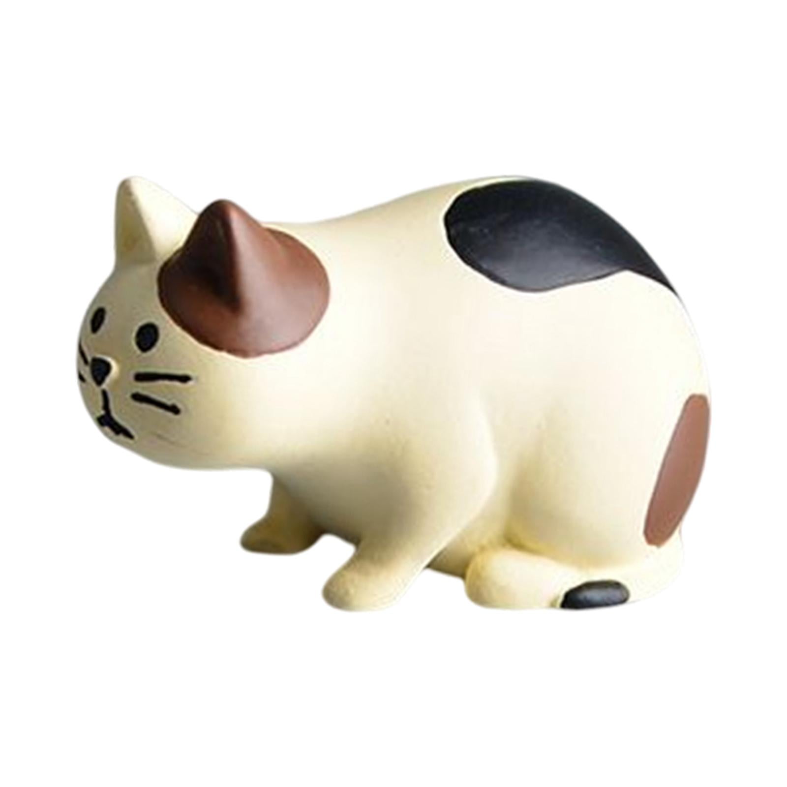 Tiny Miniature Cat Figurine for Micro Landscape Art Collectible Fairy ...