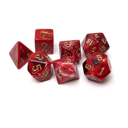 RPG Dice Set of 7 - Burgandy with Gold | Walmart Canada