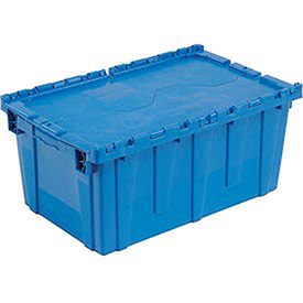 Distribution Container With Hinged Lid, 27-3/16x16-5/8x12-1/2, Blue ...