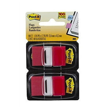 Post-It Message Flags, "Sign and Date", Assorted Colors, .47 in. Wide ...