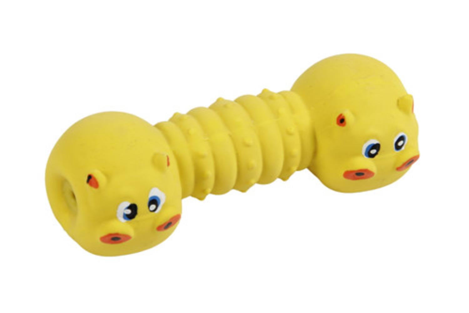 Yellow Hippopotamus and Bone Shaped Squeaky Latex Puppy Dog Chew Toy ...