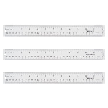 Westcott 12 Clear Acrylic Ruler, Metric/Imperial - Walmart Business ...