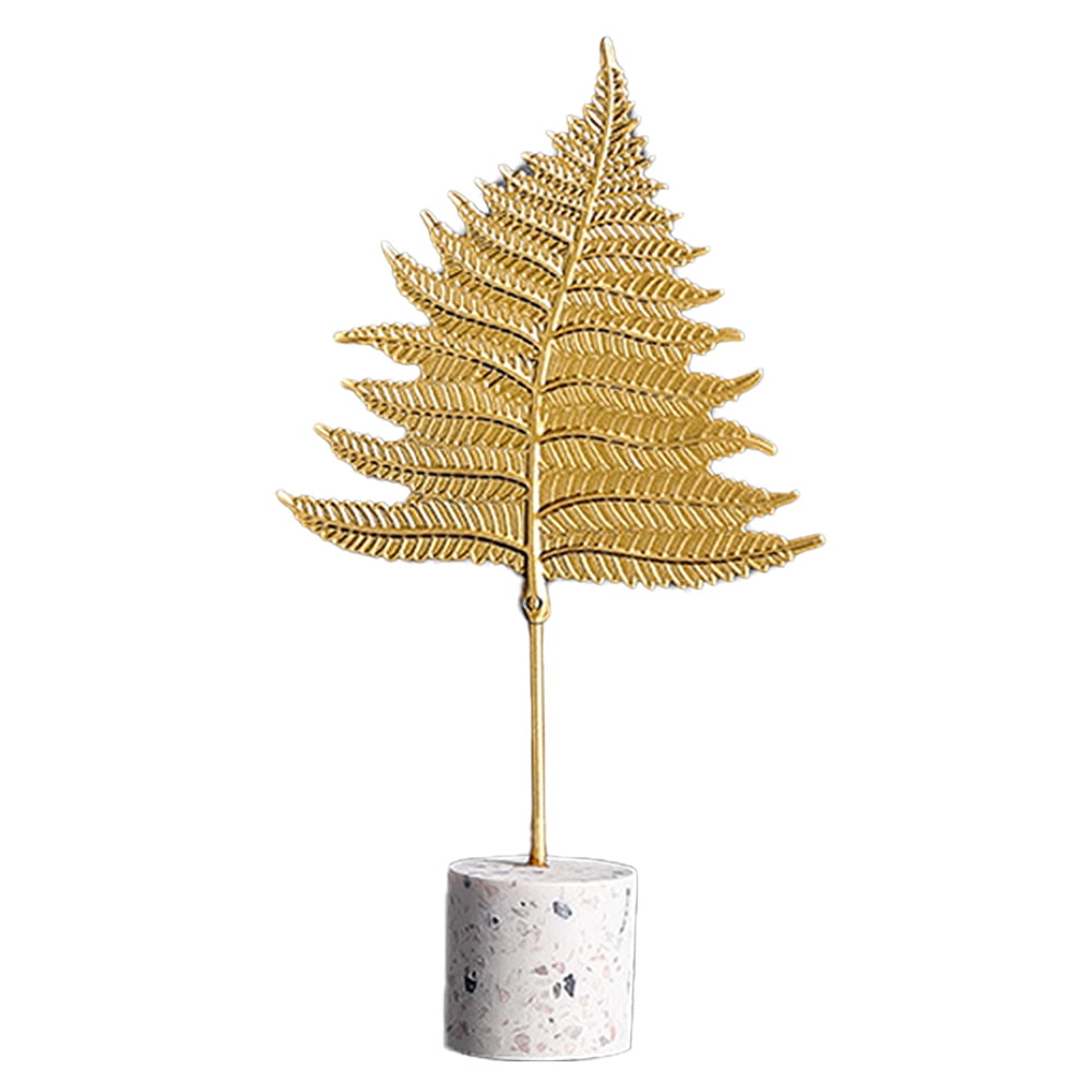 Modern Leaf Statues Metal Sculpture Desktop Ornaments Home Office ...