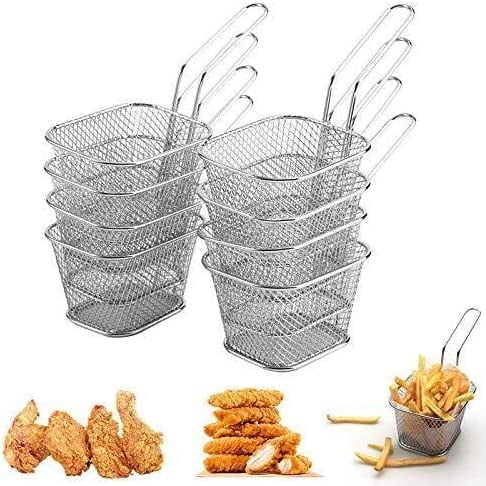 Fyearfly 8pc Mini Square Fry Basket, Stainless Steel with Wire Handle ...