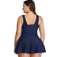 Plus Size Womens Swimdress Tummy Control Two Piece Swimsuit With