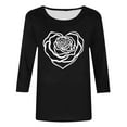 Itsame Women 3/4 Sleeve Heart T-Shirts Valentine's Sweatshirt Loose ...