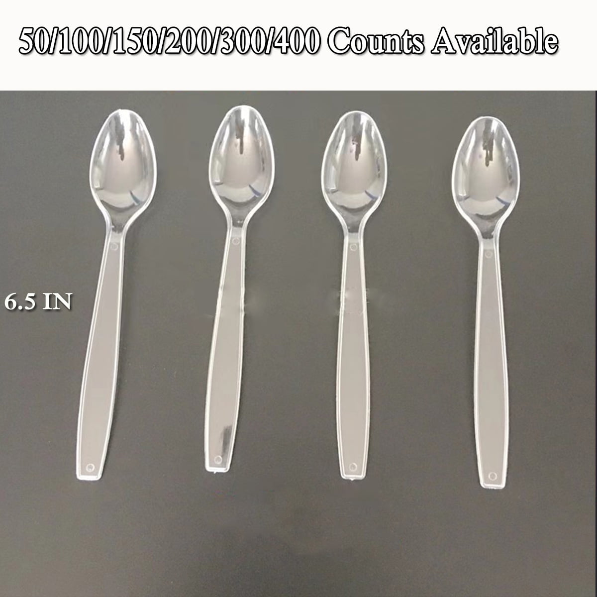 Clear Plastic Spoons Heavy Duty Plastic Silverware Plastic Cutlery ...