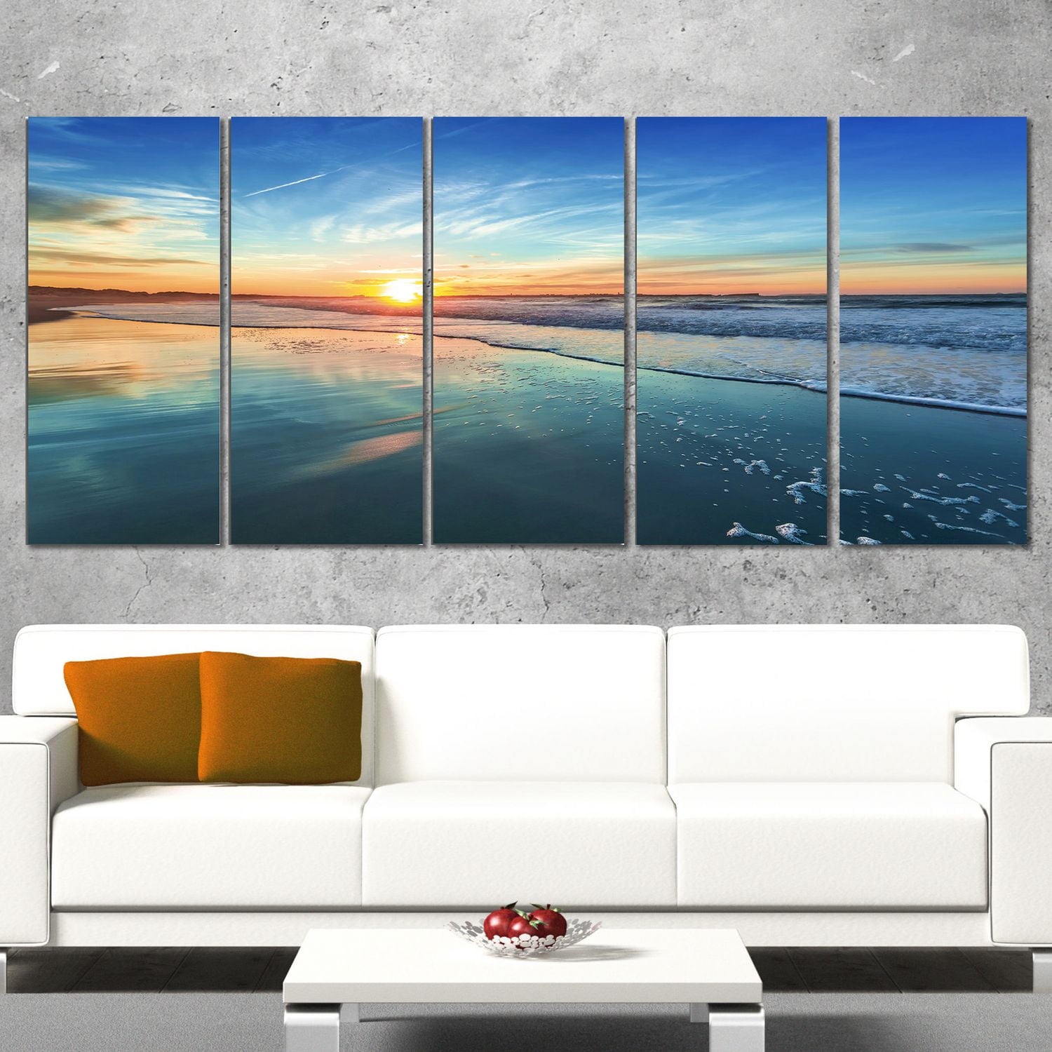 Click here for Designart Design Art Blue Seashore With Distant Su... prices