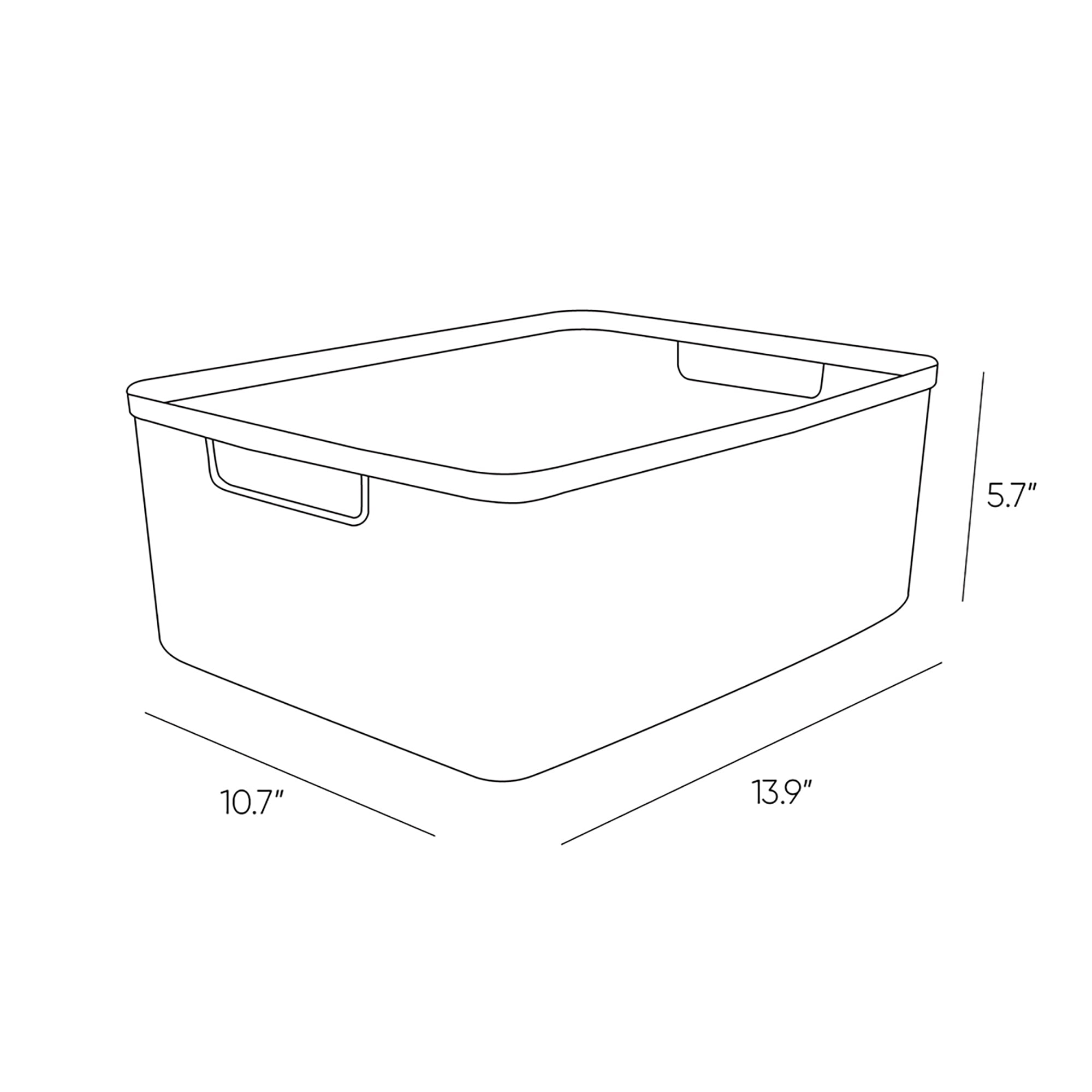 Curver Jute Medium Basket, Resin Plastic Storage Bin, Aqua Slate, 4 Pack