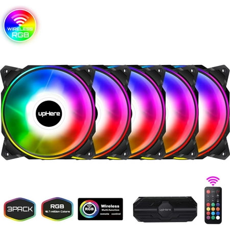upHere 6-Pack 120mm Control RGB Fan Colorful Fans with Controller and ...