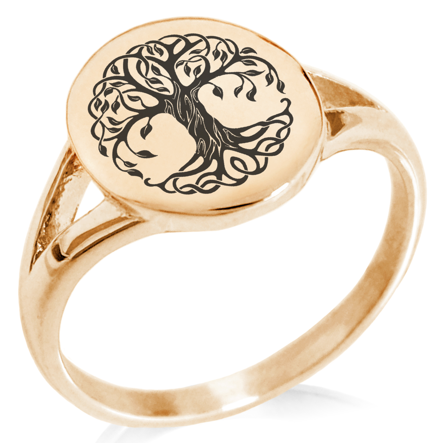 Tree of Life Knot Branches Filigree Leaf Ring Stainless Steel Band Gray ...