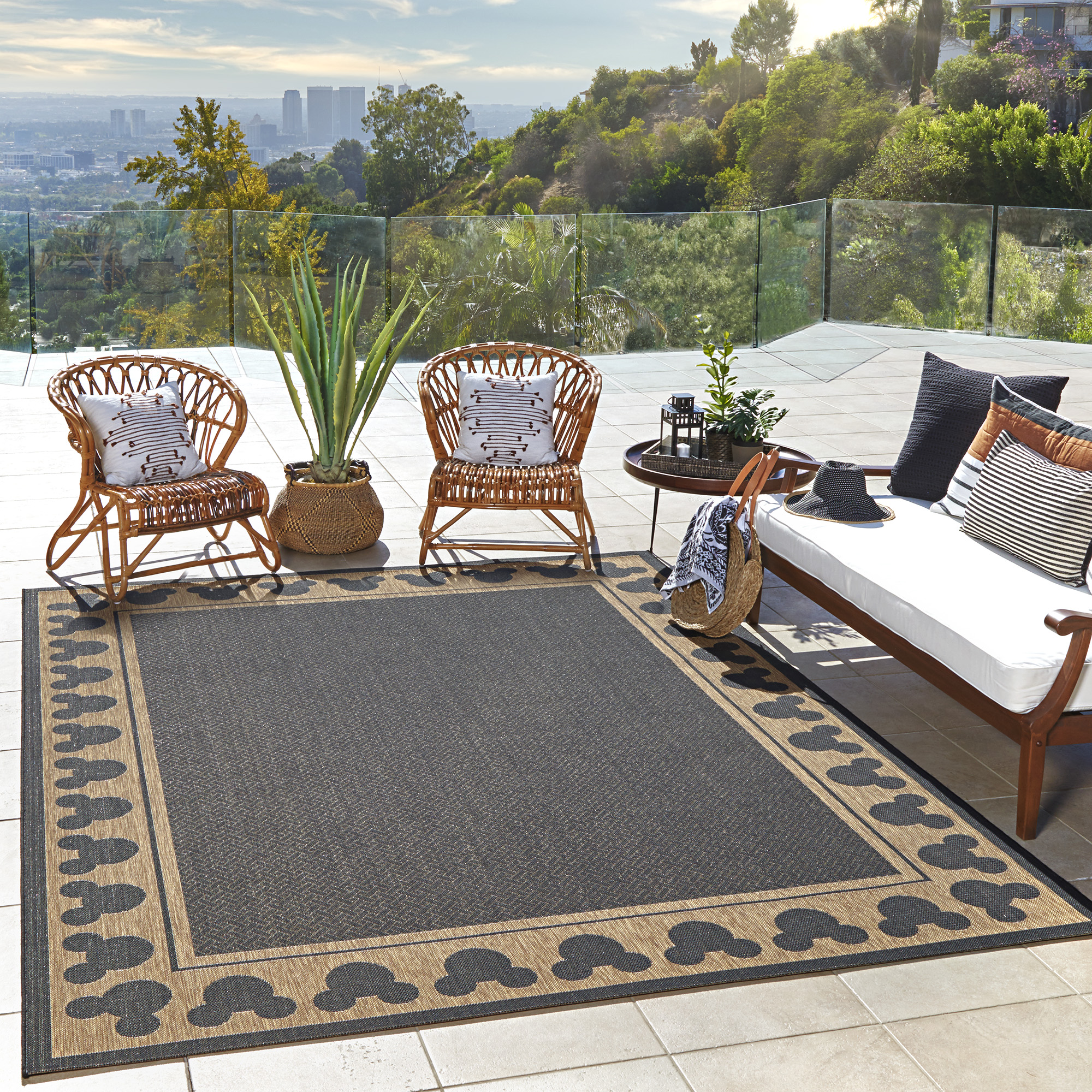 Disney Mickey Mouse 5x7 Indoor/Outdoor Brown Area Rug for Child's Room ...