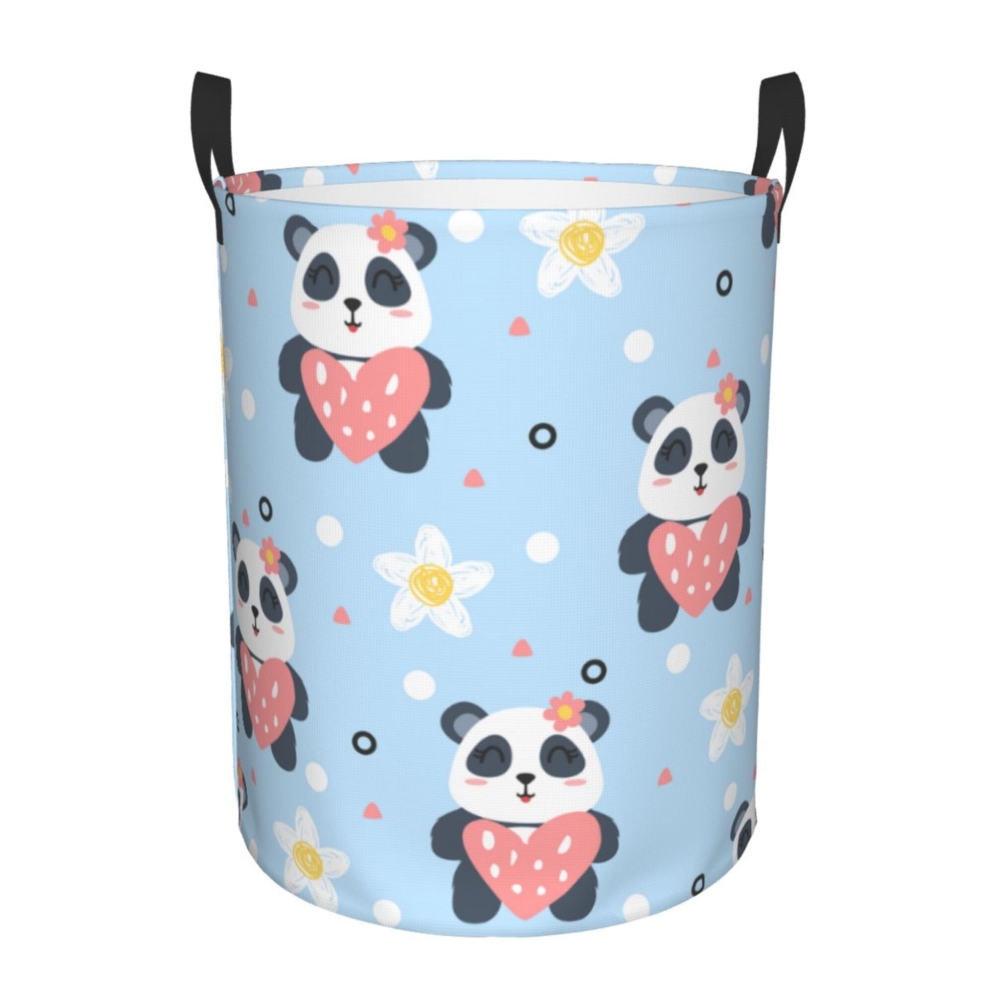 DouZhe Waterproof Collapsible Large Laundry Baskets, Cute Pandas Love ...
