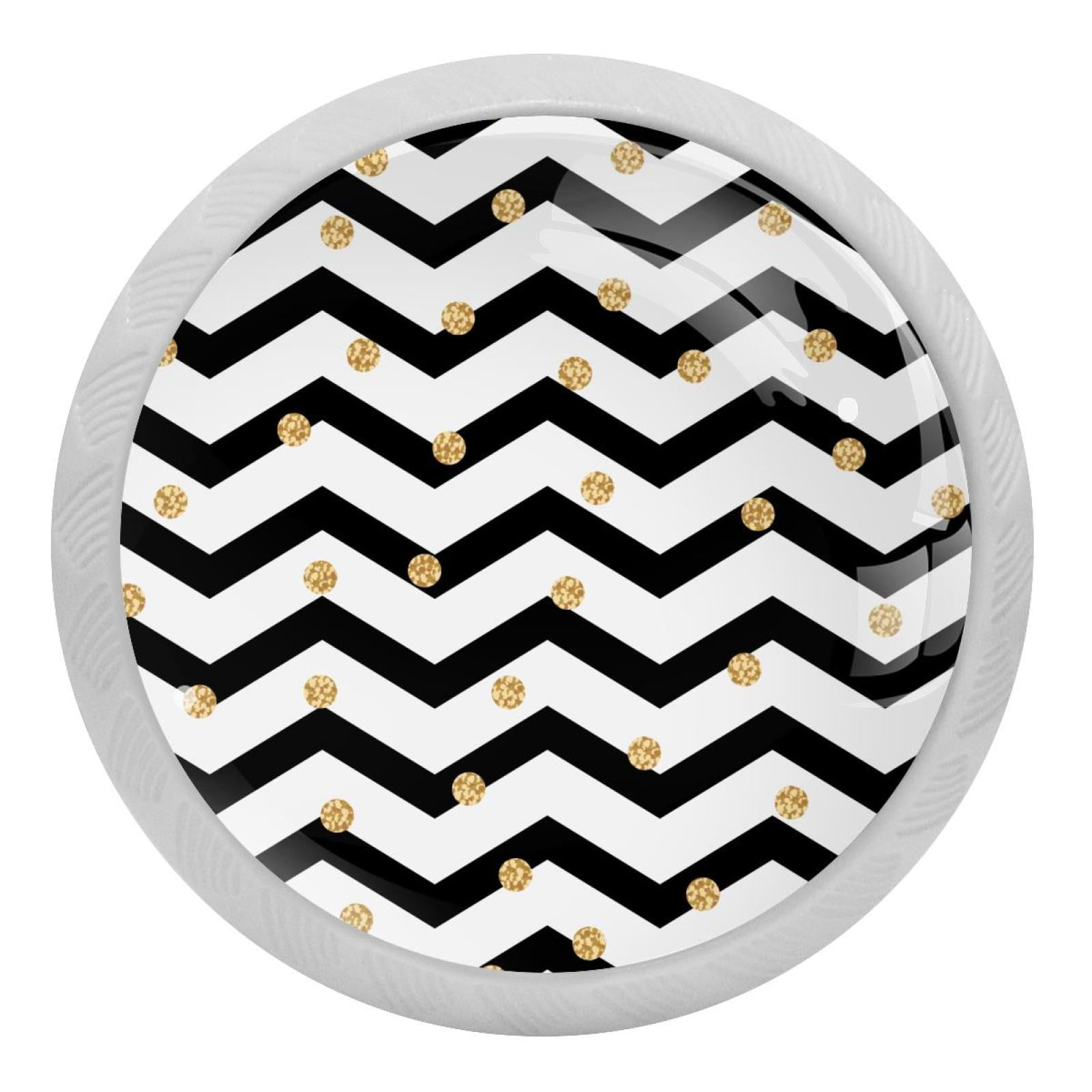 4PCS Round Wavy Stripes with Dots Cabinet Fluorescence Knob Glowing in ...