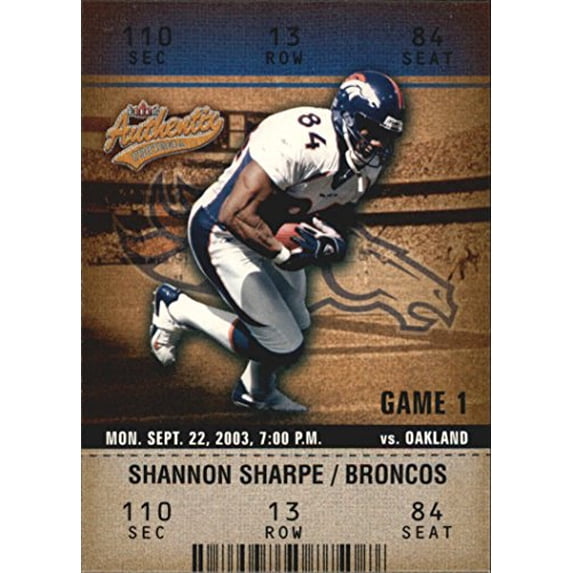 2003 Fleer Authentix #90 Shannon Sharpe NFL Football Trading Card ...