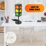 Kicko Traffic Light Lamp with Base - Mini Stop Light Lamp, Blinking ...