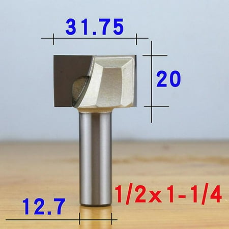 Pro Grade 1/4" 1/2" Shank Surface Planing Wood Milling Router Bits Flat ...