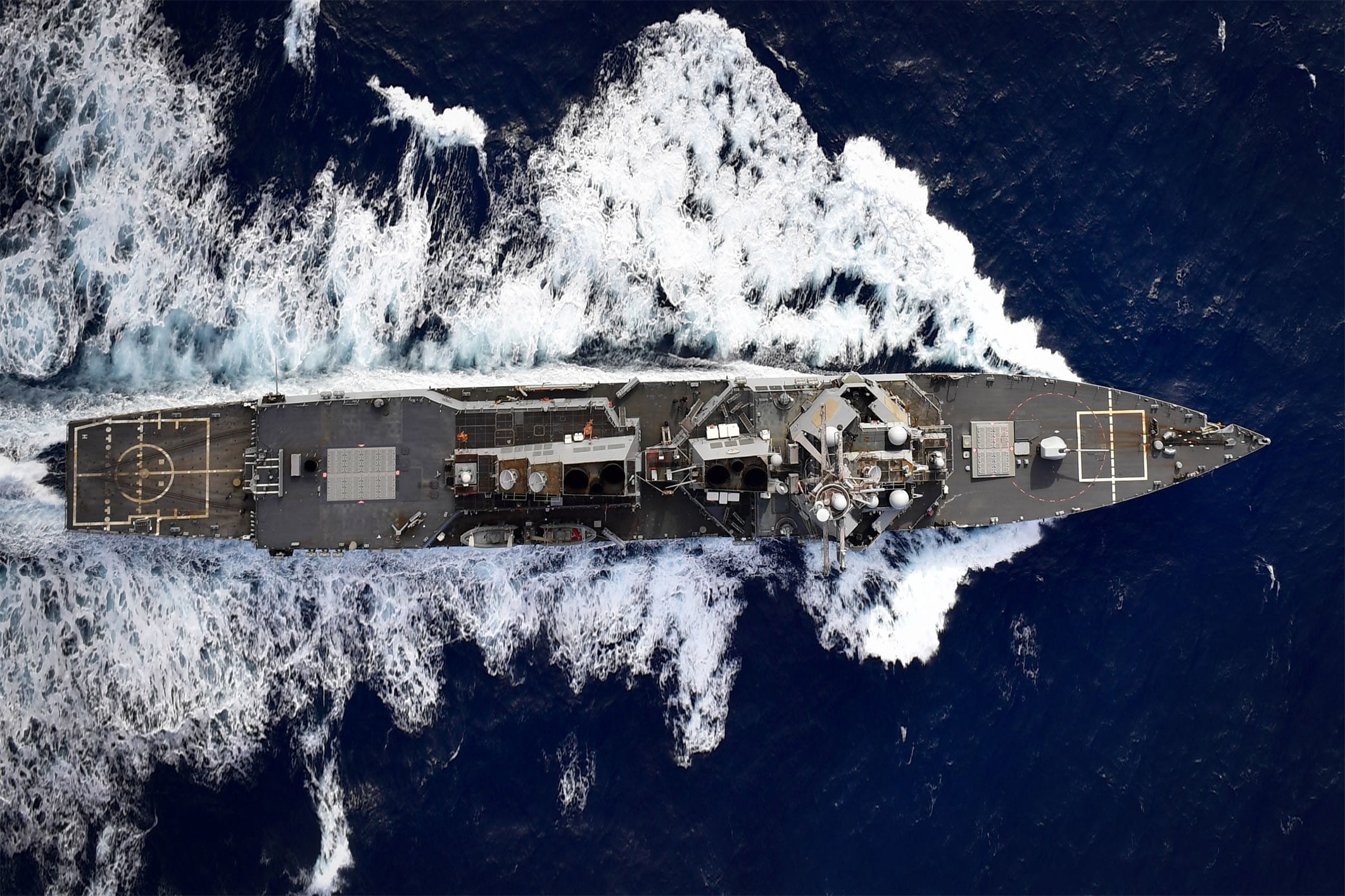 24x36 gallery poster, USS Oscar Austin (DDG-79) from above - Walmart.com