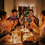 16 Pcs Glow Neon Photo Booth Props with Stick, Let's Glow in The Dark ...