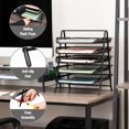 5-Tier Paper Tray Organizer, Vertical Desktop File Storage Rack, Office ...