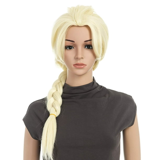 OneDor Long Braided Ponytail Cosplay Costume Light Blonde Wig ...