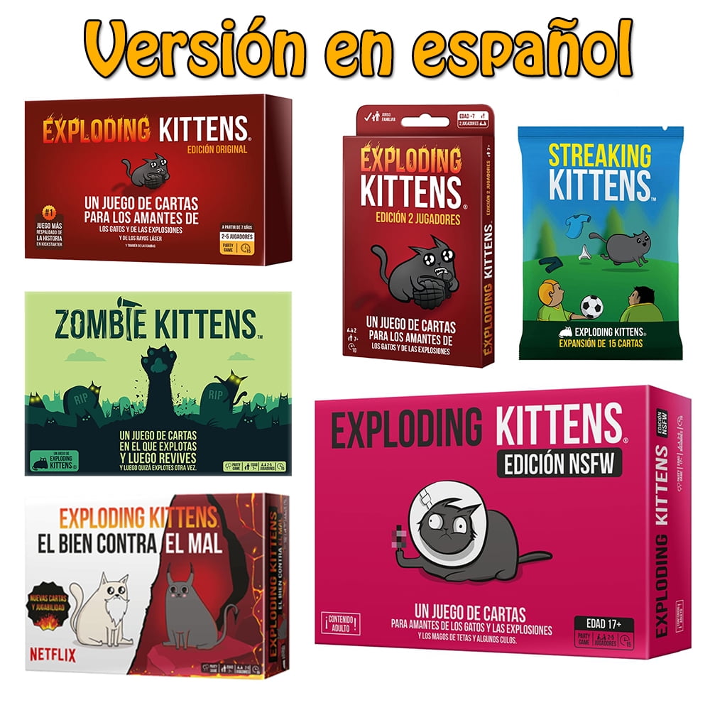 Exploding Kittens Español Juego de cartas de gatitos explotantes ...