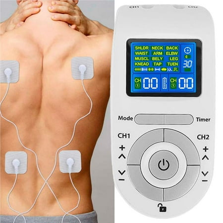 TENS EMS Electric Massager Pulse Muscle Stimulator Electrode Massage ...