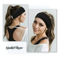 Huachi 4 Packs Wide Headbands For Women Athletic Yoga Turban Black