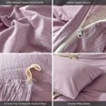 MooMee Queen Size Bedding Duvet Cover Set, 100% Washed Cotton ...