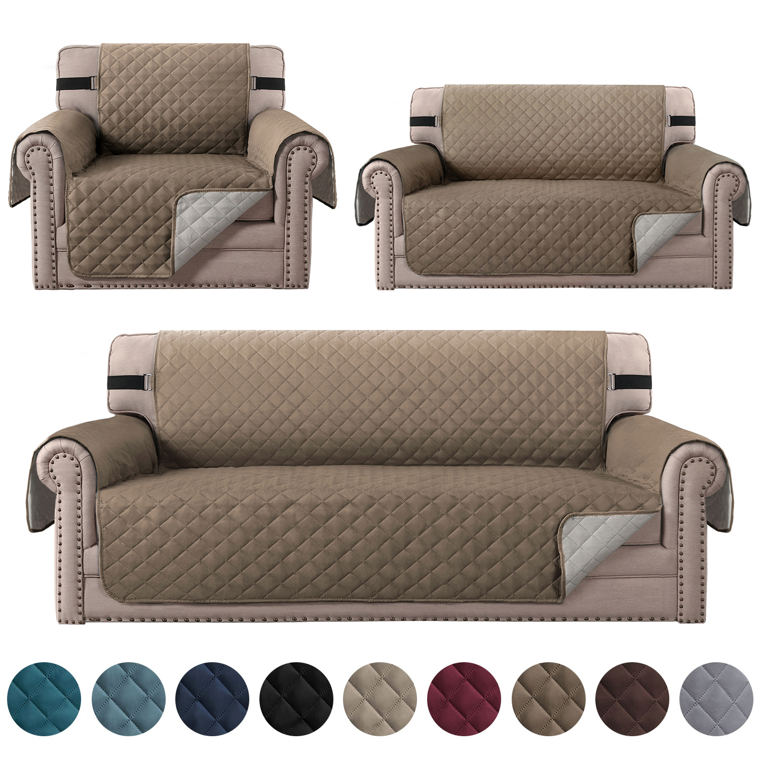 CJC Sofa Slipcover Reversible Couch Cover, Waterproof Tear Resistant ...