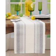Saro Lifestyle Embroidered Swirl Design Linen Blend Table Runner ...
