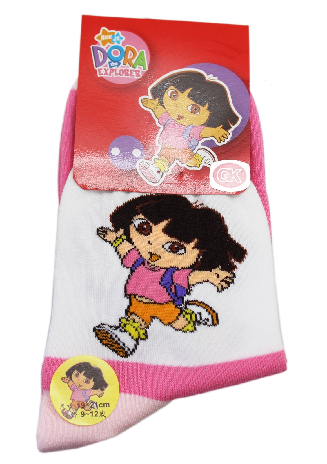 Dora the Explorer Ready to Explore Pink/White Kids Socks (19-21cm, 1 ...