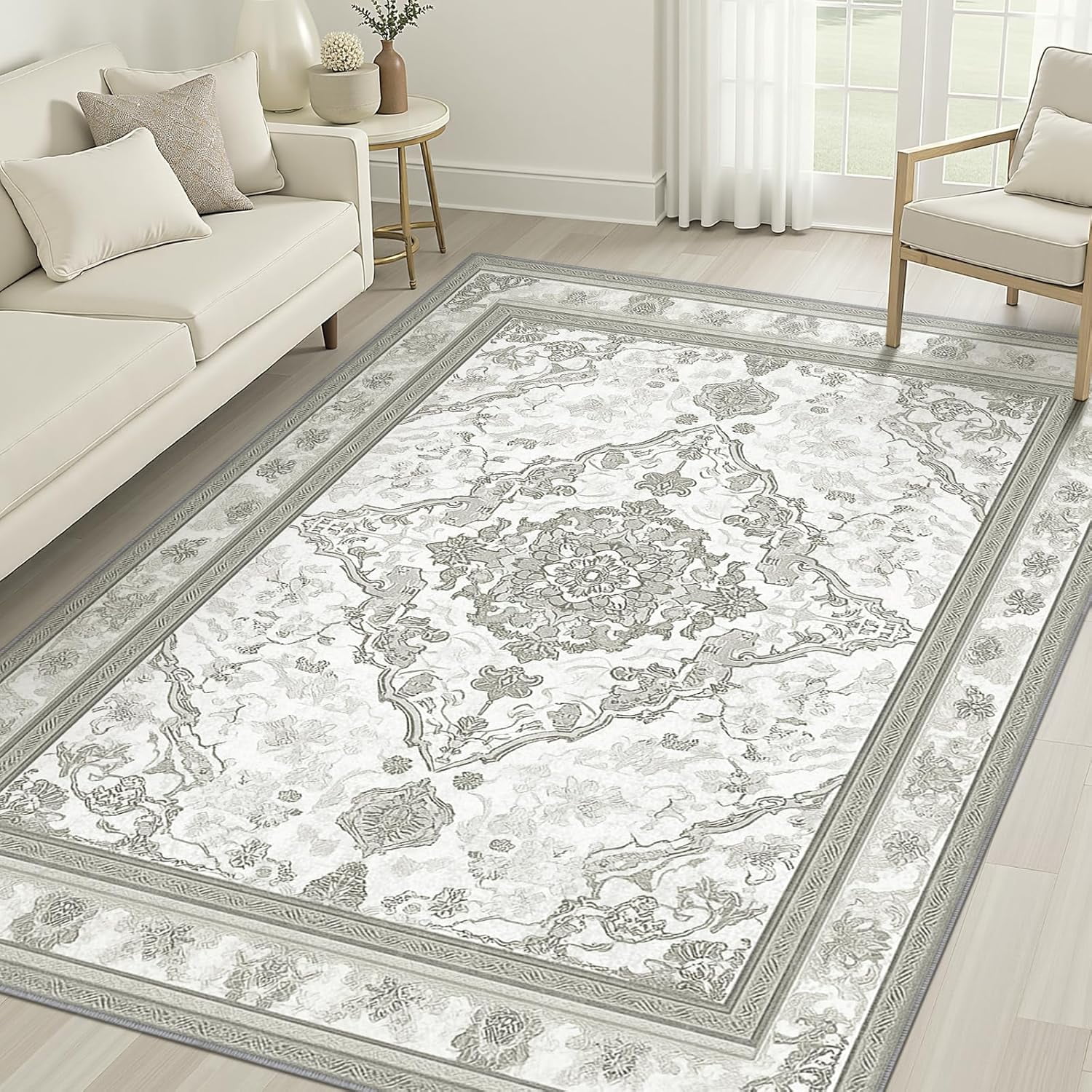 Click here for Siabc-Grey Area Rug 5x7 - Ultra Soft Carpet For Li... prices