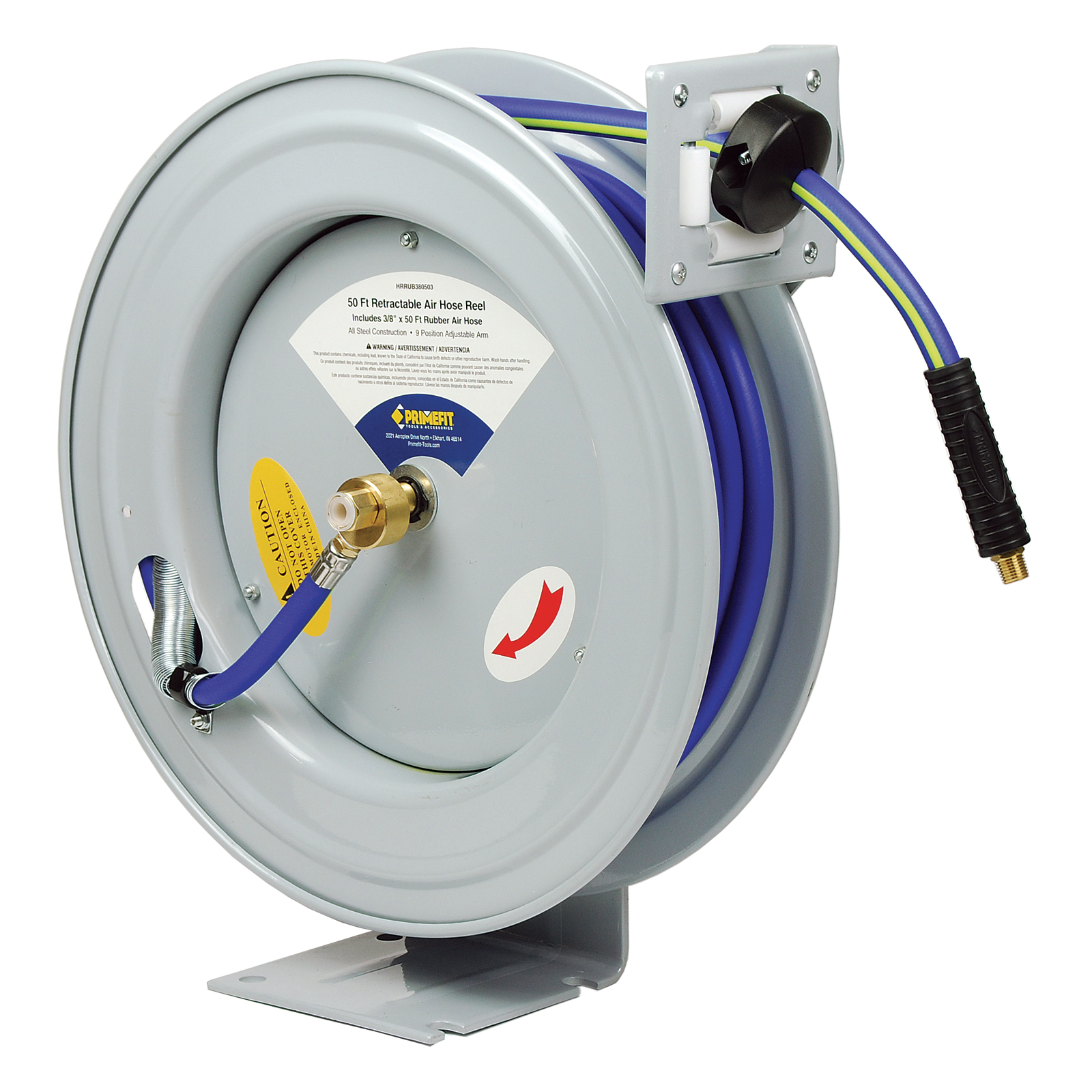 Primefit Industrial Grade Retractable Air Hose Reel With 50 Premium Primefit Industrial Grade Retractable Air Hose Reel With 50 Premium
