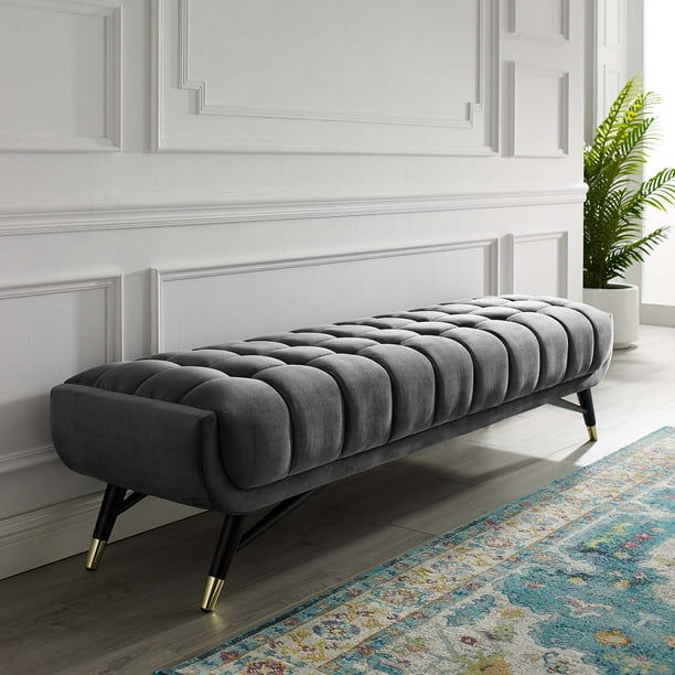 Modway Adept Velvet Upholstered Bench Multiple Colors