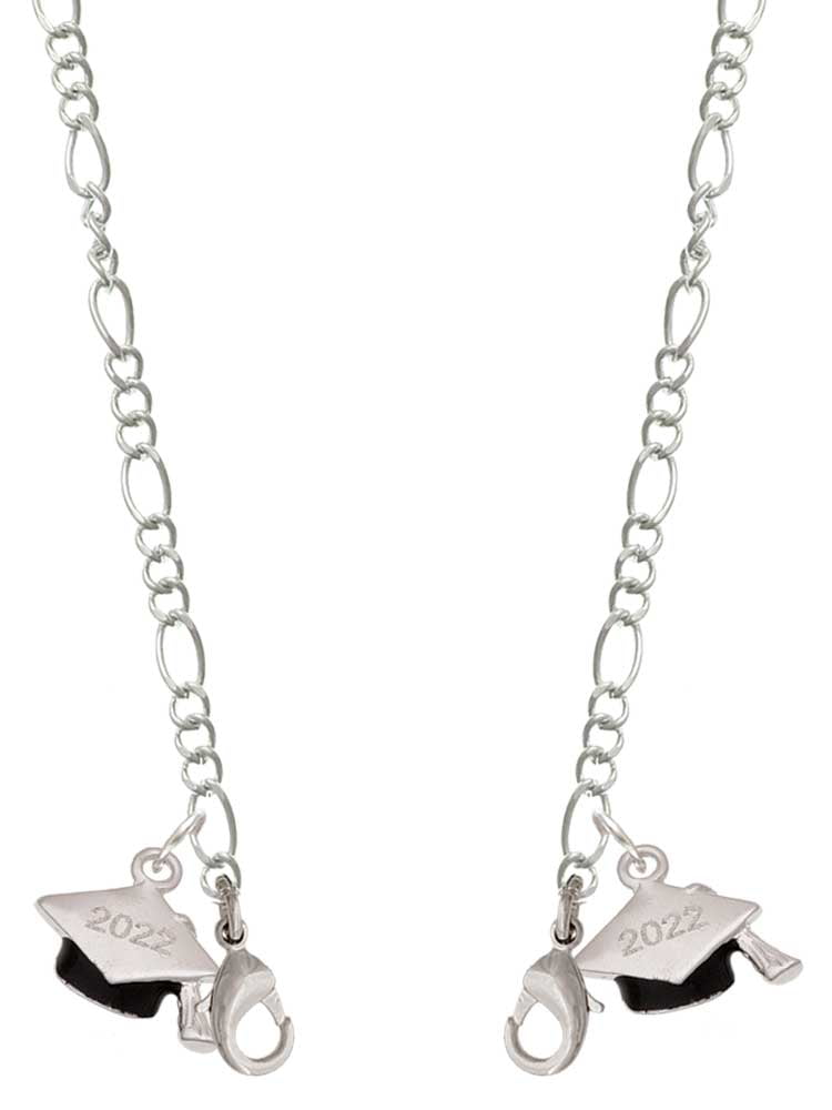 Silvertone 3-D Graduation Hat with 2022 Silvertone Face Mask Necklace ...