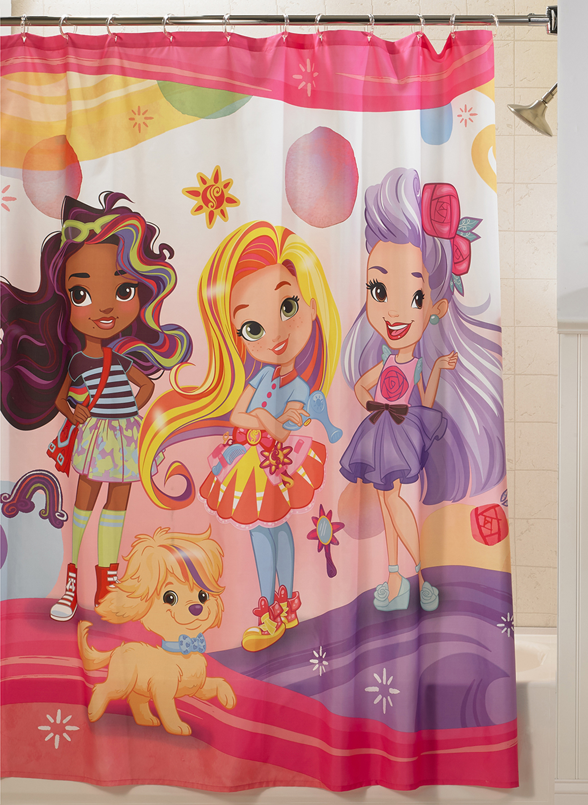 Sunny Day Kids Decorative Microfiber Fabric Shower Curtain, 72 x 72 ...